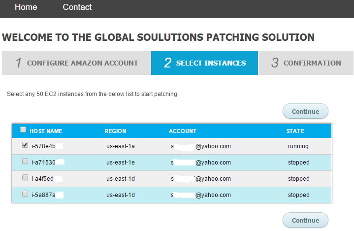 · Select the instances you want to patch and hitthe patching button